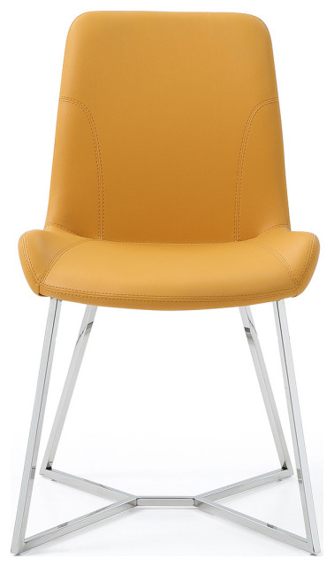 Aileen Dining Chair Yellow Faux Leather - Contemporary - Furniture - by ...