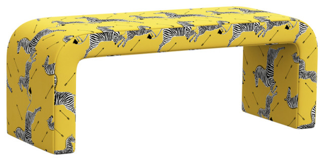 Red from Scalamandre by Cloth & Company Holland Bench, Zebras, One Size ...