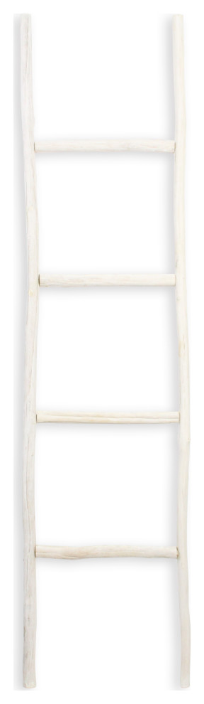 White Wash Wood Ladder - Transitional - Display And Wall Shelves - by ...