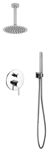 Aqua Rondo Shower Set, Ceiling Mount 12" Rain Shower, Handheld, 8 ...