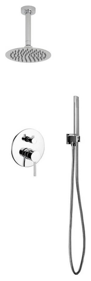 Aqua Rondo Shower Set, Ceiling Mount 12" Rain Shower, Handheld, 8 ...