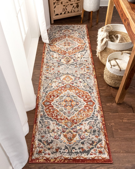 Torri Medallion Bohemian Flatweave High-Low Rug, 2'3"x7'3 ...