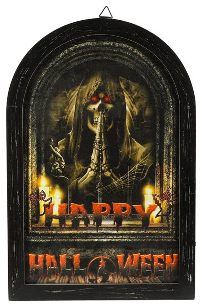 LuxenHome Lighted Happy Halloween Lighted Canvas Print - Holiday ...