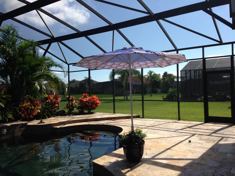 How do I install outdoor curtains in aluminum frame of screened pool.