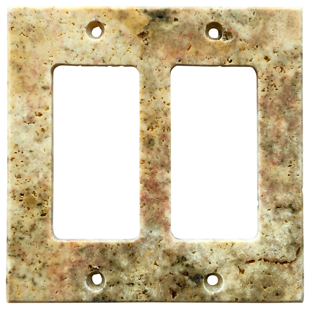 Scabos Travertine Switch Plate Cover Double Rocker, 4.5"x5.5 ...