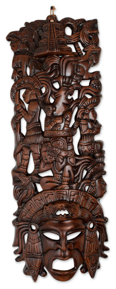 Novica Handmade Pre-Hispanic History Ceramic Mask - Tropical - Wall ...