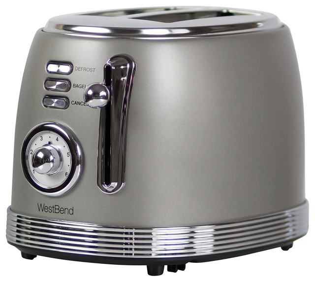 West Bend Toaster 2 Slice Retro-Styled Stainless Steel with 4 Functions ...