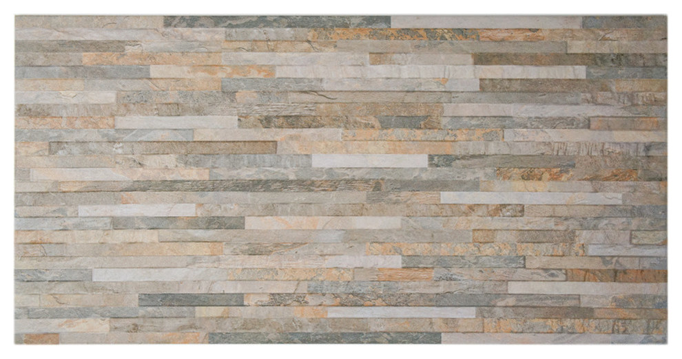 Muro Ardesia Porcelain Wall Tile, Ocre, Sample - Traditional - Mosaic ...