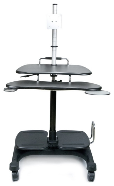 Sit/Stand Mobile Pc Workstation With Monitor Mount - Contemporary ...