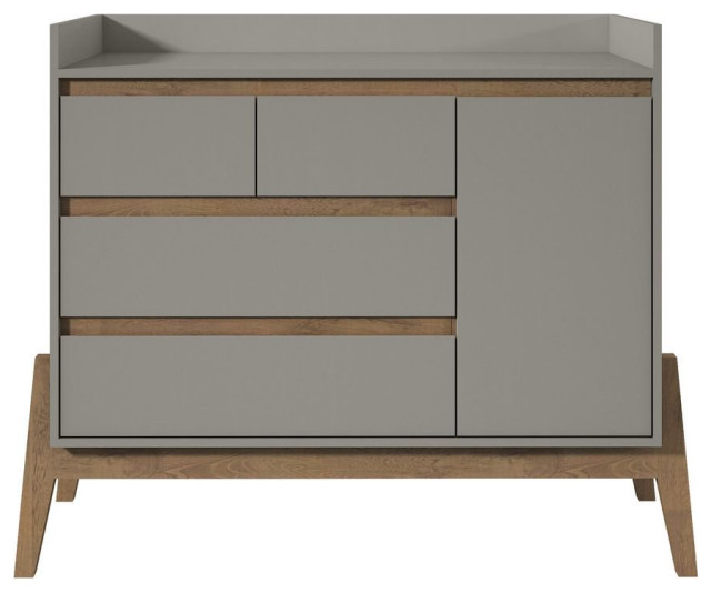 Retro Modern Dresser, Multifunctional Design With Drawers & 1-Door ...