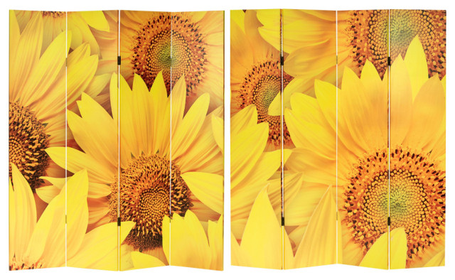6' Tall Double Sided Sunflowers Canvas Room Divider - Farmhouse ...