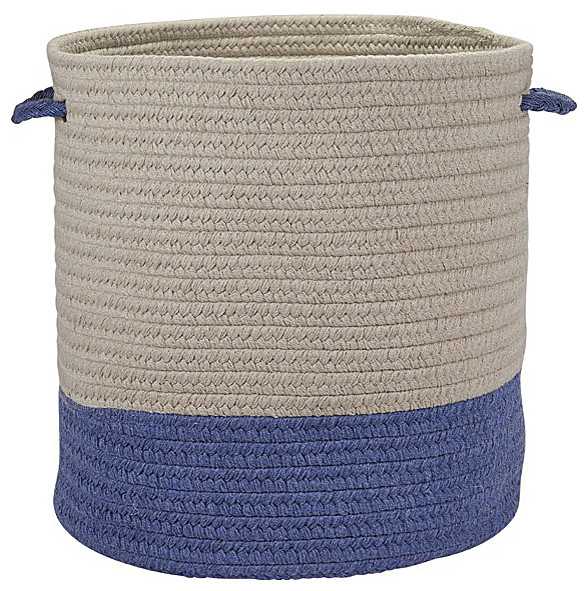 Colonial Mills Basket Sunbrella Coastal Basket Cornflower Round, 15"x15 ...