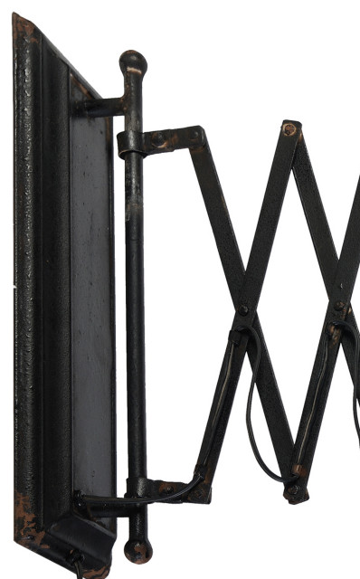 Benzara BM285137 18" Wall Mounted Lamp, Extendable Accordion Arm ...