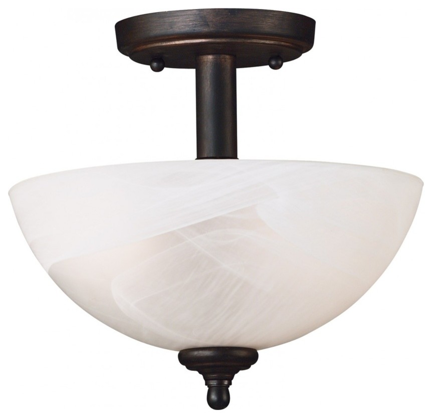 Kenroy Home Hamilton 2-Light Semi-Flush Bronze Finish - 91384BRZ ...