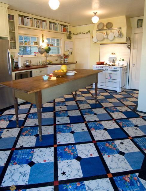 Vintage Linoleum Flooring Kitchen
