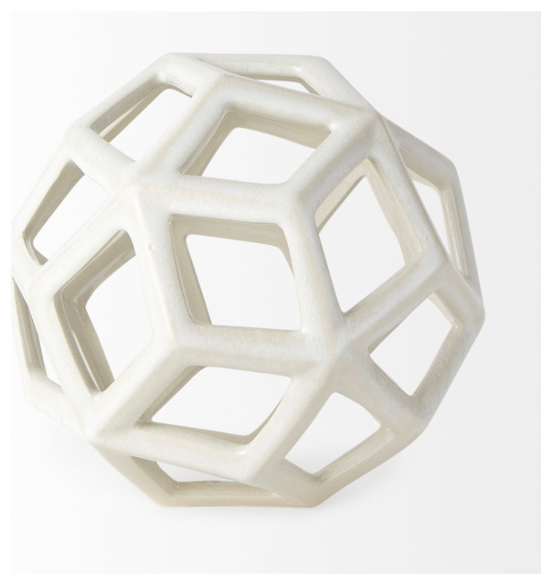 Geom White Ceramic Geometric Object - Contemporary - Decorative Objects ...