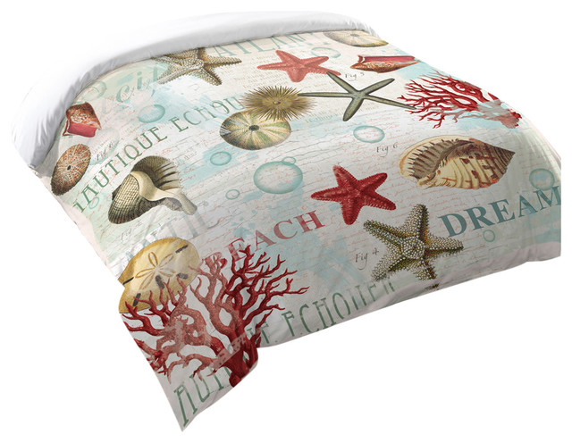 Laural Home Dream Beach Shells Comforter, Queen - Beach Style ...