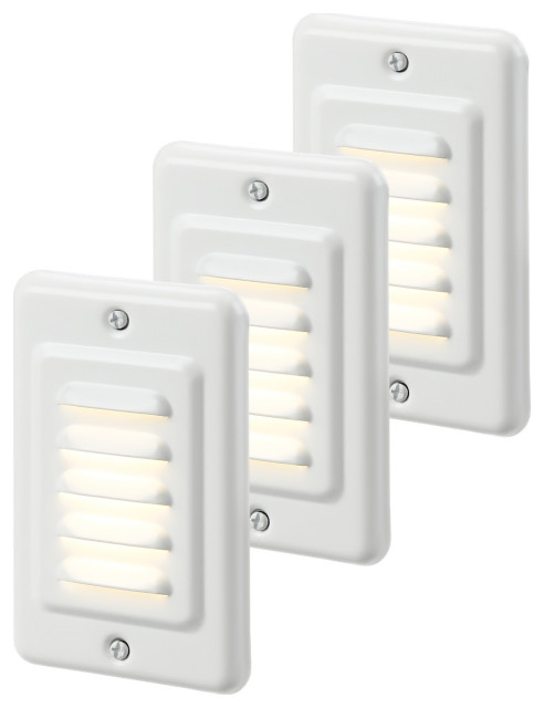 3 Pack LED Step Light Indoor, 120V Staircase lights, Metal Faceplate ...