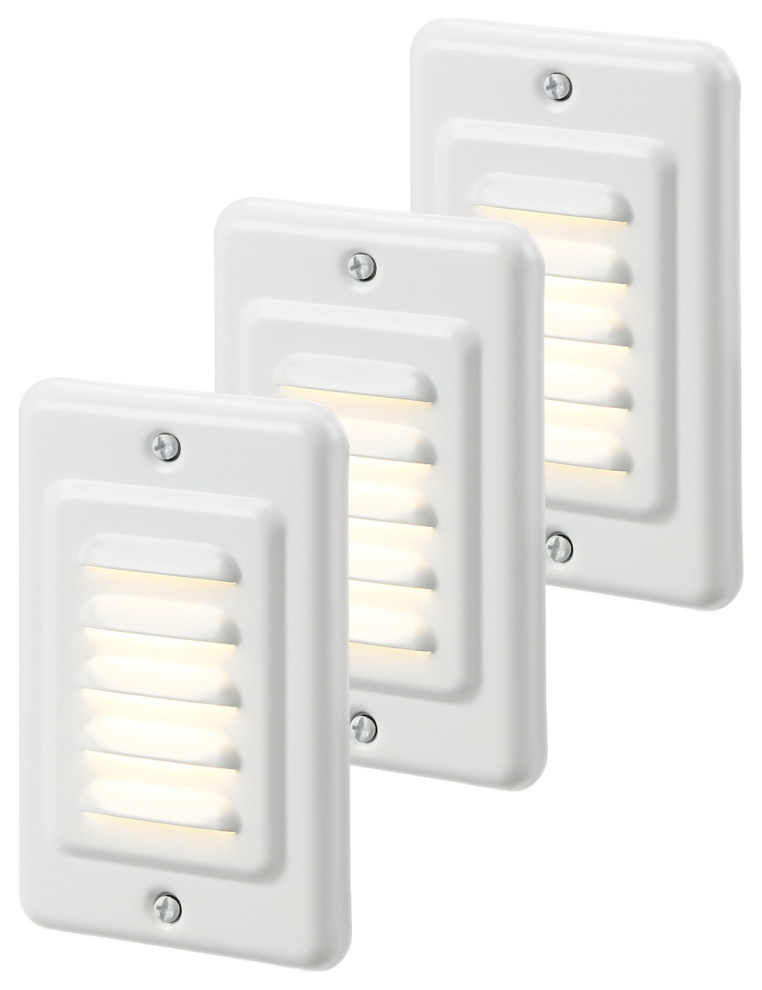 3 Pack LED Step Light Indoor, 120V Staircase lights, Metal Faceplate ...