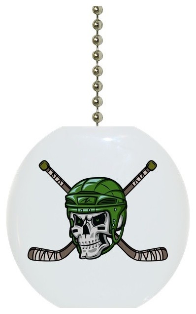 Green Hockey Skull Ceiling Fan Pull - Traditional - Ceiling Fan ...