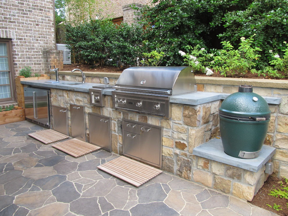 Custom Outdoor Stone Kitchen - Contemporary - Landscape - Atlanta - by ...
