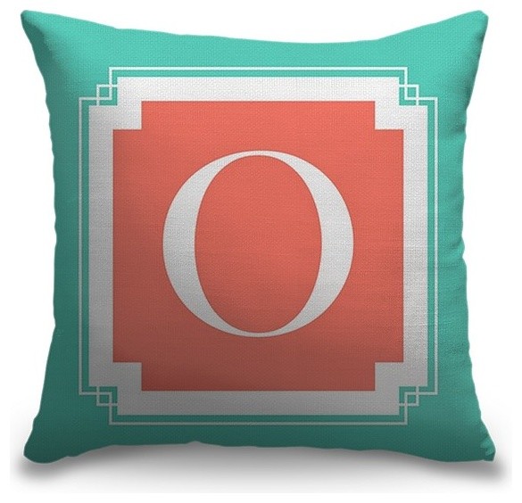 "Letter O - Stroke Border" Pillow, 20" x 20" - Contemporary ...