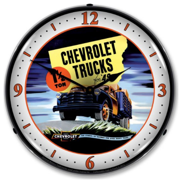GMRE1206378 1949 Chevrolet Truck Clock - Contemporary - Wall Clocks ...