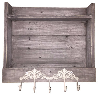 Rustic Entryway Shelf With Hooks - Farmhouse - Wall Organizers - by ...