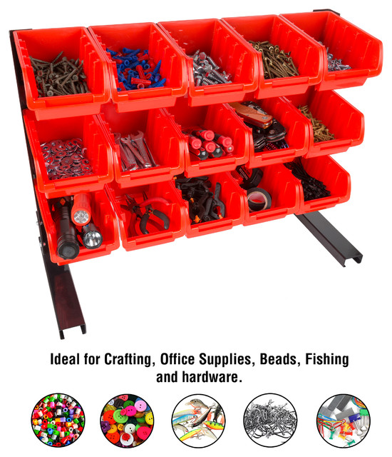 15 Bin Storage Rack Organizer by Stalwart - Contemporary - Garage And ...