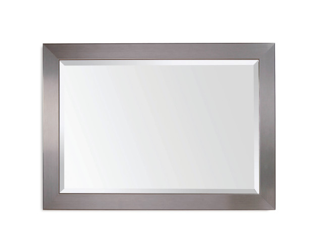 Stainless Steel Silver Horizontal Wall Mirror - Transitional - Wall ...