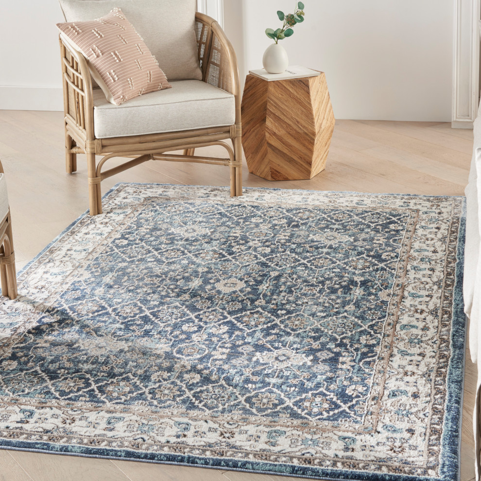 Kathy Ireland Home American Manor Amr01 Rug, Blue and Ivory, 7'10"x9'10 ...