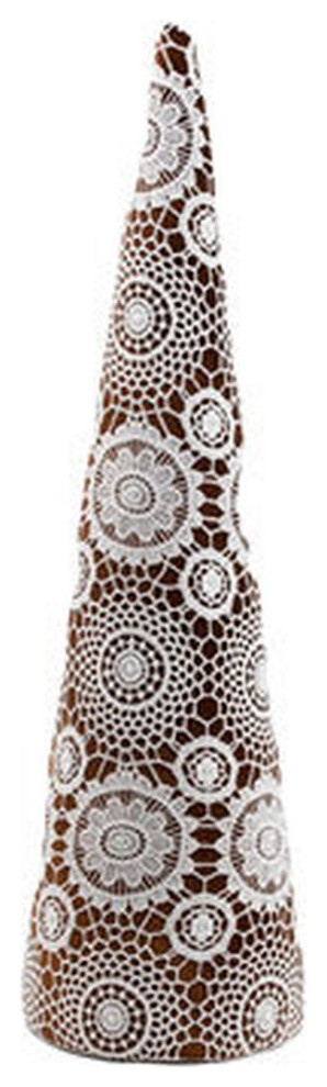 December Diamonds Gingerbread Village 29" Gingerbread Lace Cone Tree ...