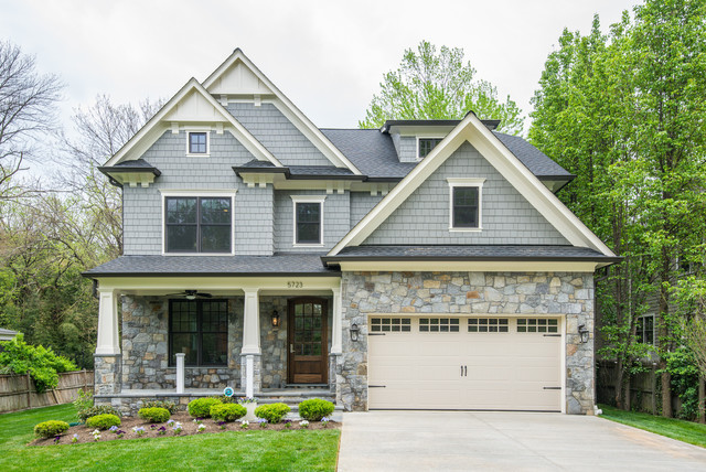 New Modern Craftsman Home Front Elevations