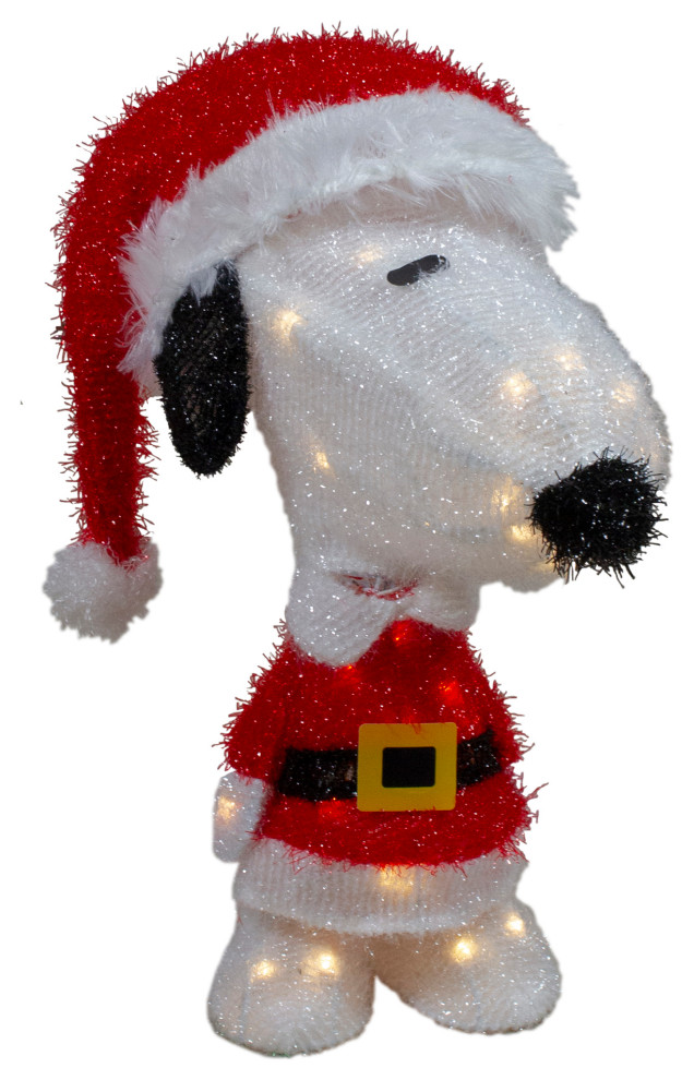 18" LED Lighted Peanuts Snoopy in Santa Suit Outdoor Christmas ...