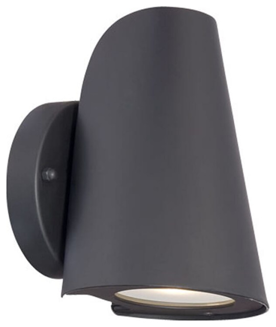 Integrated LED 1-Light Matte Black Wall Light, 5.000 - Modern - Outdoor ...