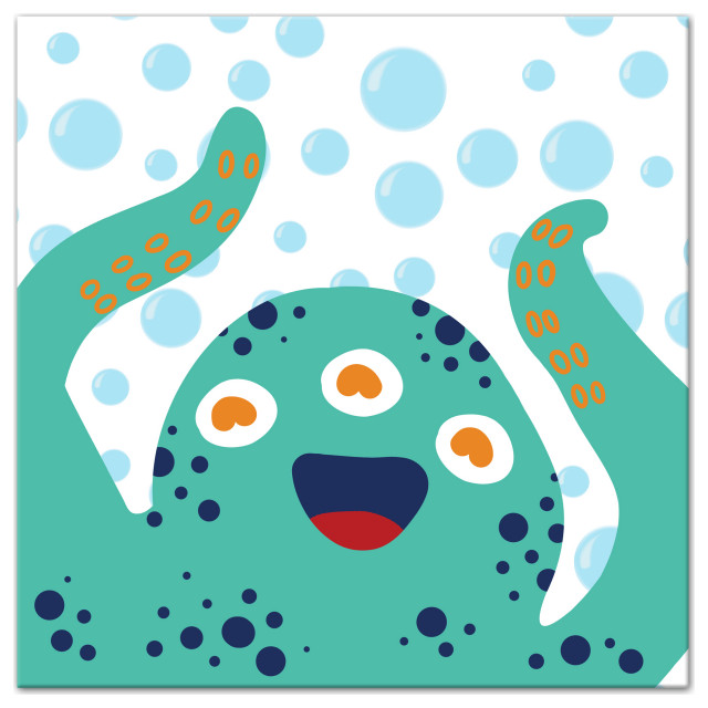 Green Sea Monster Wall Art, 20x20 - Beach Style - Kids Wall Decor - by ...