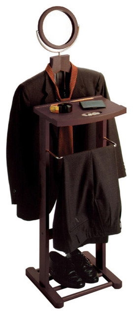 Winsome Wood Valet Stand With Mirror, Open Base - Transitional ...