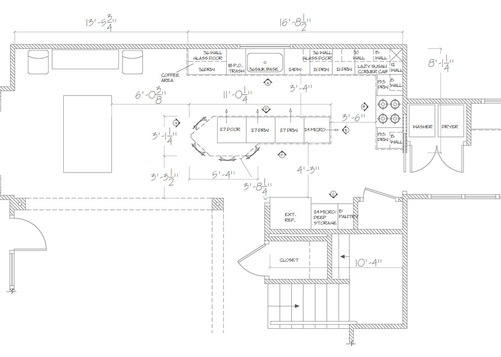 where to put microwave in island - on end or side- layout