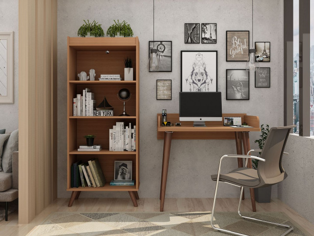 Hampton 2-Piece Home Basic Office Set, Maple Cream - Midcentury - Home ...