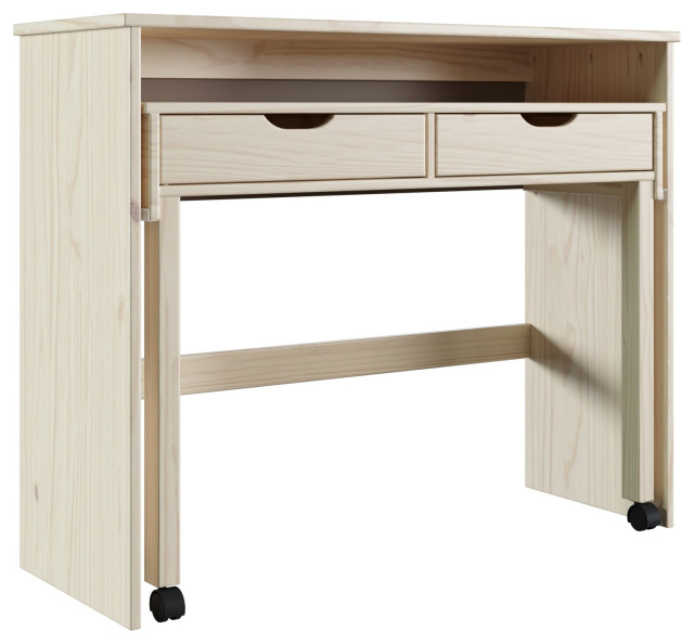 Cary Extendable Console Desk Natural - Transitional - Desks And Hutches ...