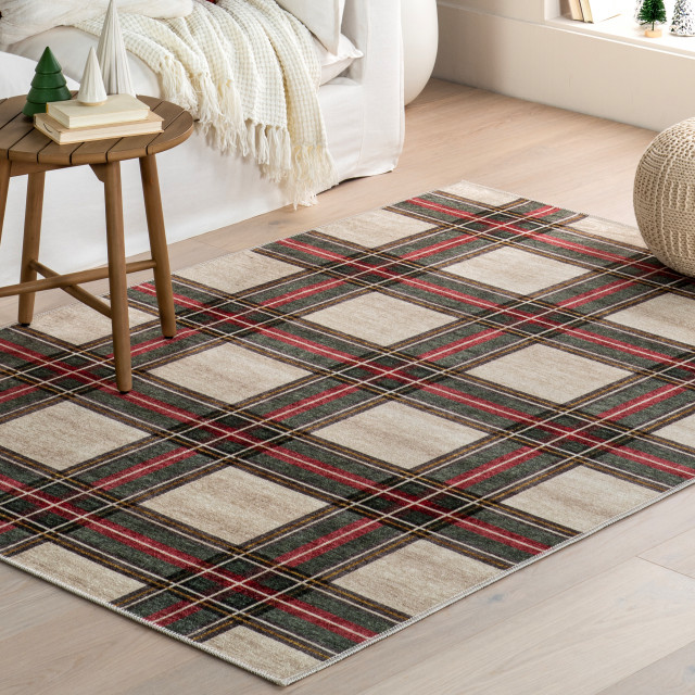 nuLOOM Aiken Classic Tartan Plaid Machine Washable Area Rug, 4'x6 ...