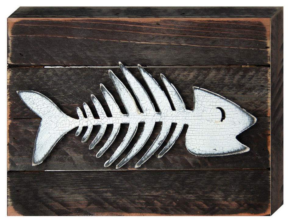 Fish Vintage Skeleton - Beach Style - Outdoor Wall Art - by G. DeBrekht ...