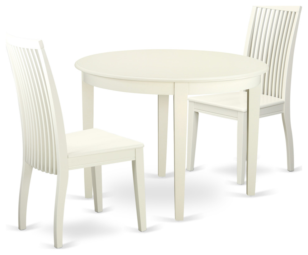 3 Pc Kitchen Table Set, Dining Table And 2 Faux Leather Kitchen Chairs ...