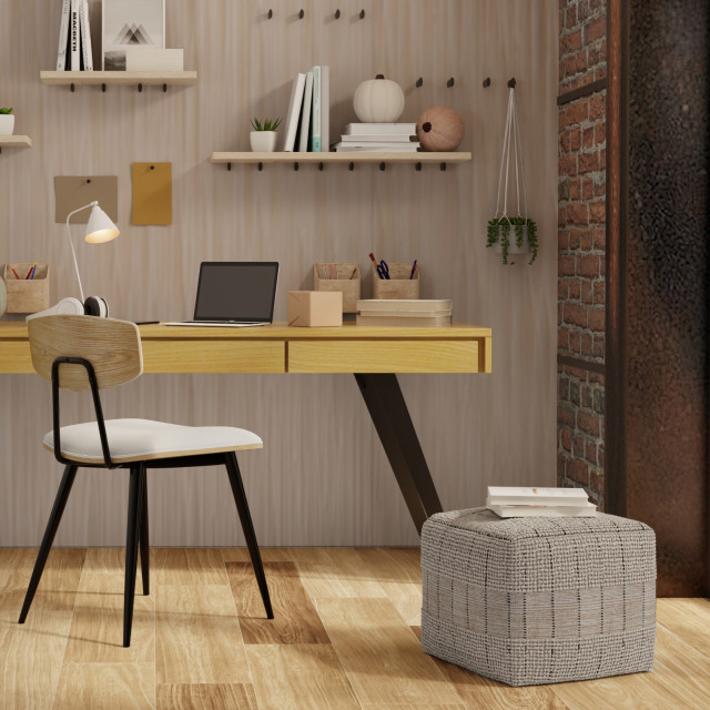 Elmer Square Woven Pouf - Transitional - Floor Pillows And Poufs - by Simpli Home Ltd. | Houzz