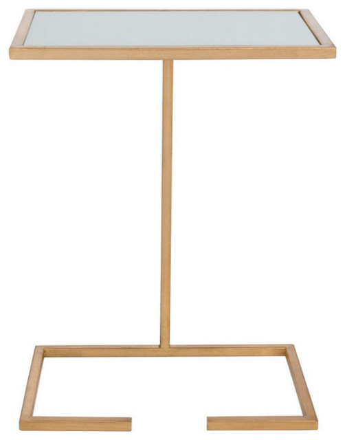 Liam Gold Leaf Accent Table, Gold/White - Contemporary - Side Tables ...