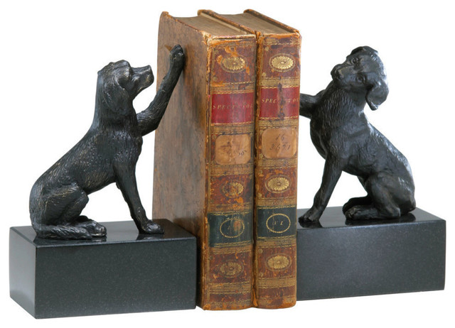 2-Piece Dog Bookend Set - Contemporary - Bookends - by HedgeApple | Houzz