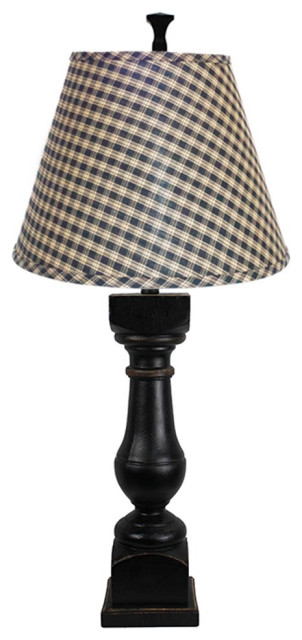 Rustic Black and Tan Checkered Table Lamp - Traditional - Table Lamps ...