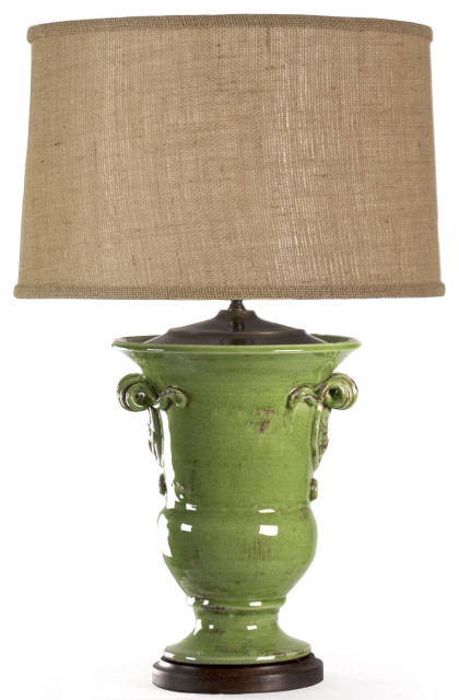 Green Pottery Lamp - Farmhouse - Table Lamps - by HedgeApple | Houzz