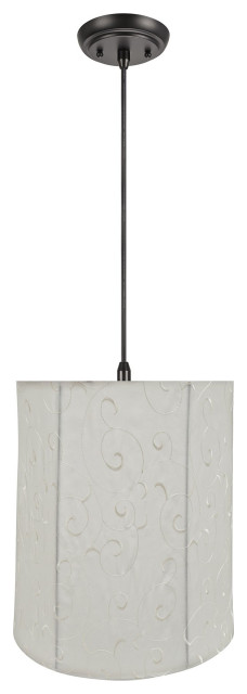 Aspen Creative 75035-11, 1-Light Fabric Lamp Shade Hanging Pendant, Beige - Transitional ...