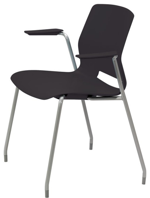 Olio Designs Lola Plastic Stackable Arm Chair in Navy - Midcentury ...